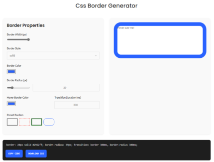 Css Border Generator | Eazytoolhub.com