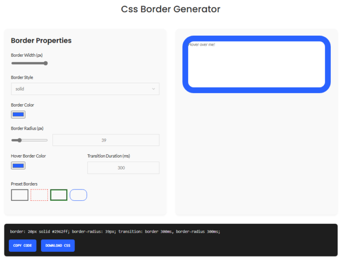 Css Border Generator | Eazytoolhub.com Css Border Generator | Eazytoolhub.com